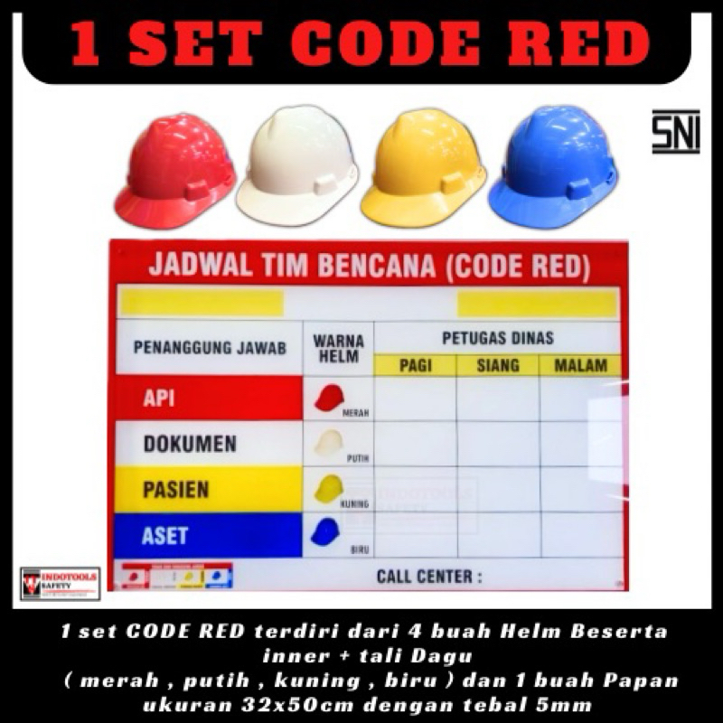 Jual 1 Set Code Red Papan Piket Papan Bencana Papan Code Red