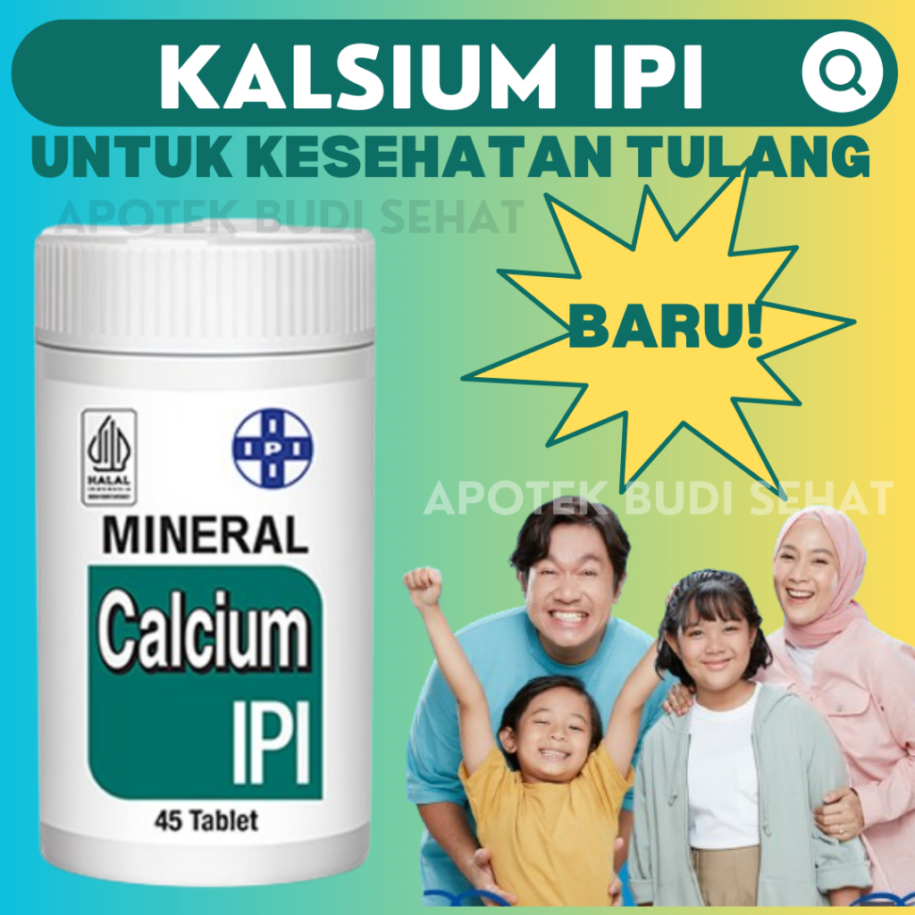 Jual Kalsium IPI isi 45 tablet Calcium Vitamin Tulang Cegah Kerontokan ...