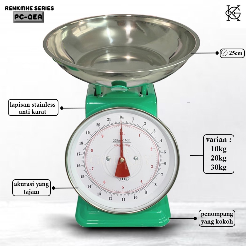 Jual Timbangan CROWN 5kg,10kg,15kg, dan 20kg Besi Stainless Jarum Analog Manual Duduk Sembako ...