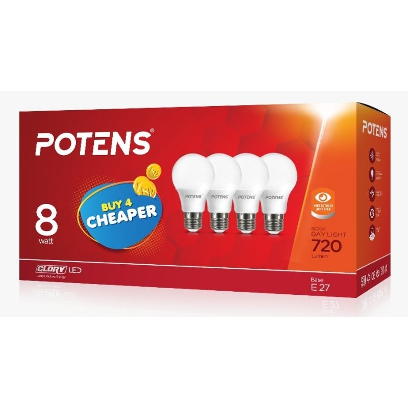 Jual Led Potens Multipack 8 W Beli 3 Free 1 - Lampu Potens Pack 8 Watt ...