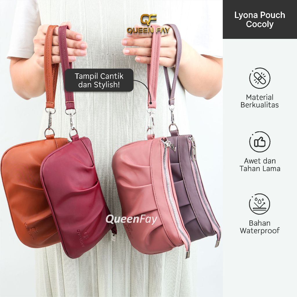 Jual Queen Fay Lyona Pouch Chocoli Tas Dompet Multifungsi Waterproof ...
