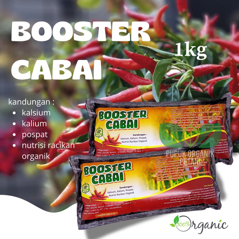 Jual Pupuk Organik Pelebat Cabai booster kemasan 1 kg Cepat Tumbuh Lebat Menyuburkan Tanaman ...