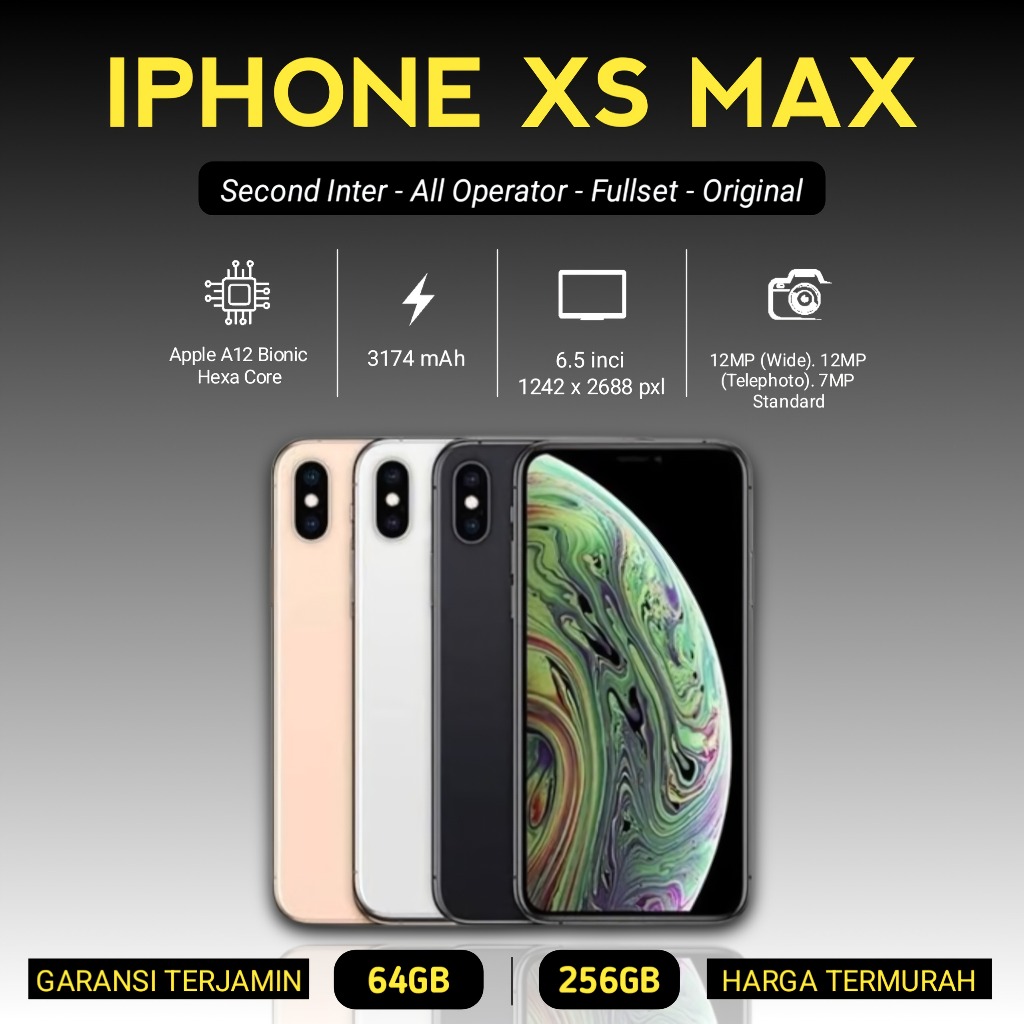Jual IPHONE XS MAX 64 GB DAN 256 GB SECOND ORIGINAL FULLSET | Shopee Indonesia