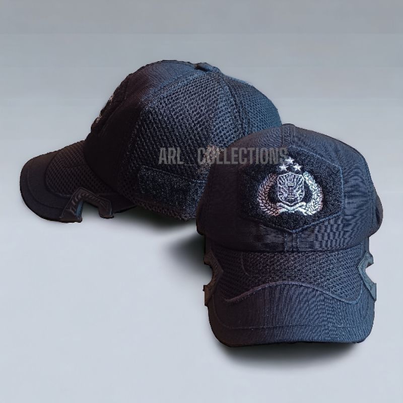 Jual topi tactical coak polisi polri bordir combinasi hitam baseball ...