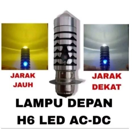Jual Lampu Utama H6 LED Laser Senja Biru High Low Jauh Dekat Putih Kuning | Shopee Indonesia