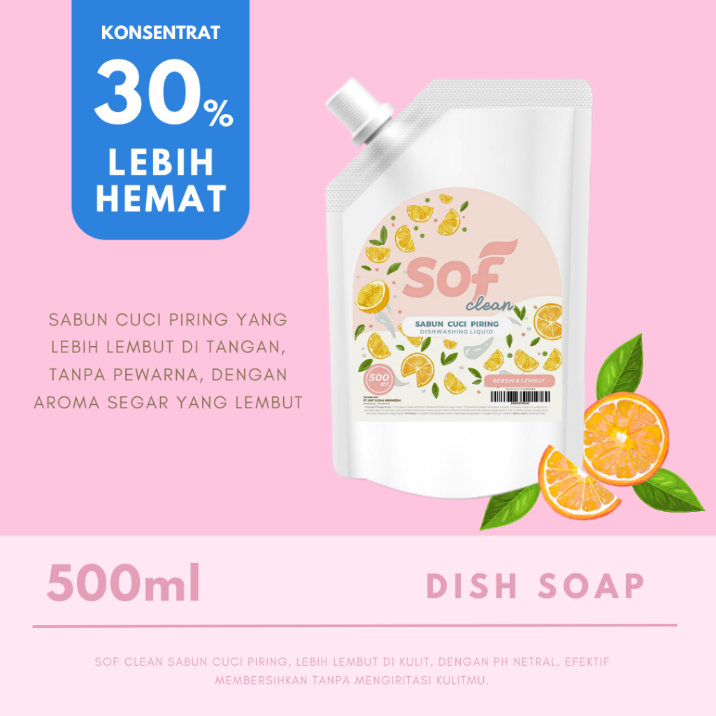 Jual Sof Clean Sabun Cuci Piring Lembut 500ml, Dishwashing liquid, sabun pencuci piring bersih ...