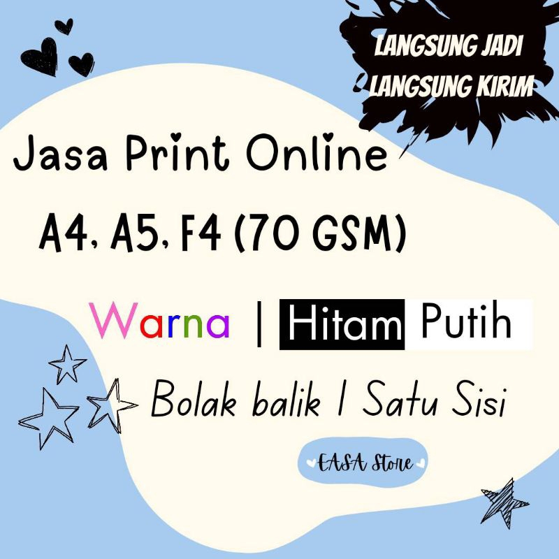 Jual Print Kertas A4 A5 F4 Warna Hitam Dokumen Tugas Murah Cepat ...