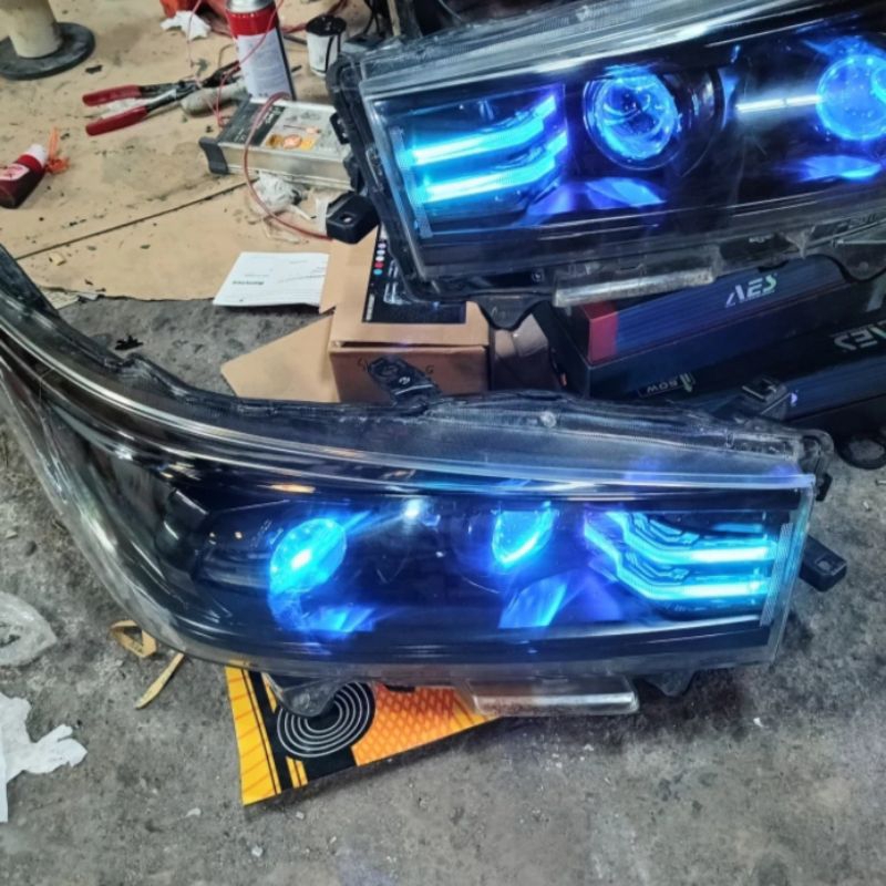 Jual Paketan Headlamp INNOVA REBORN Dobel Projie BILED With RGB devil ...