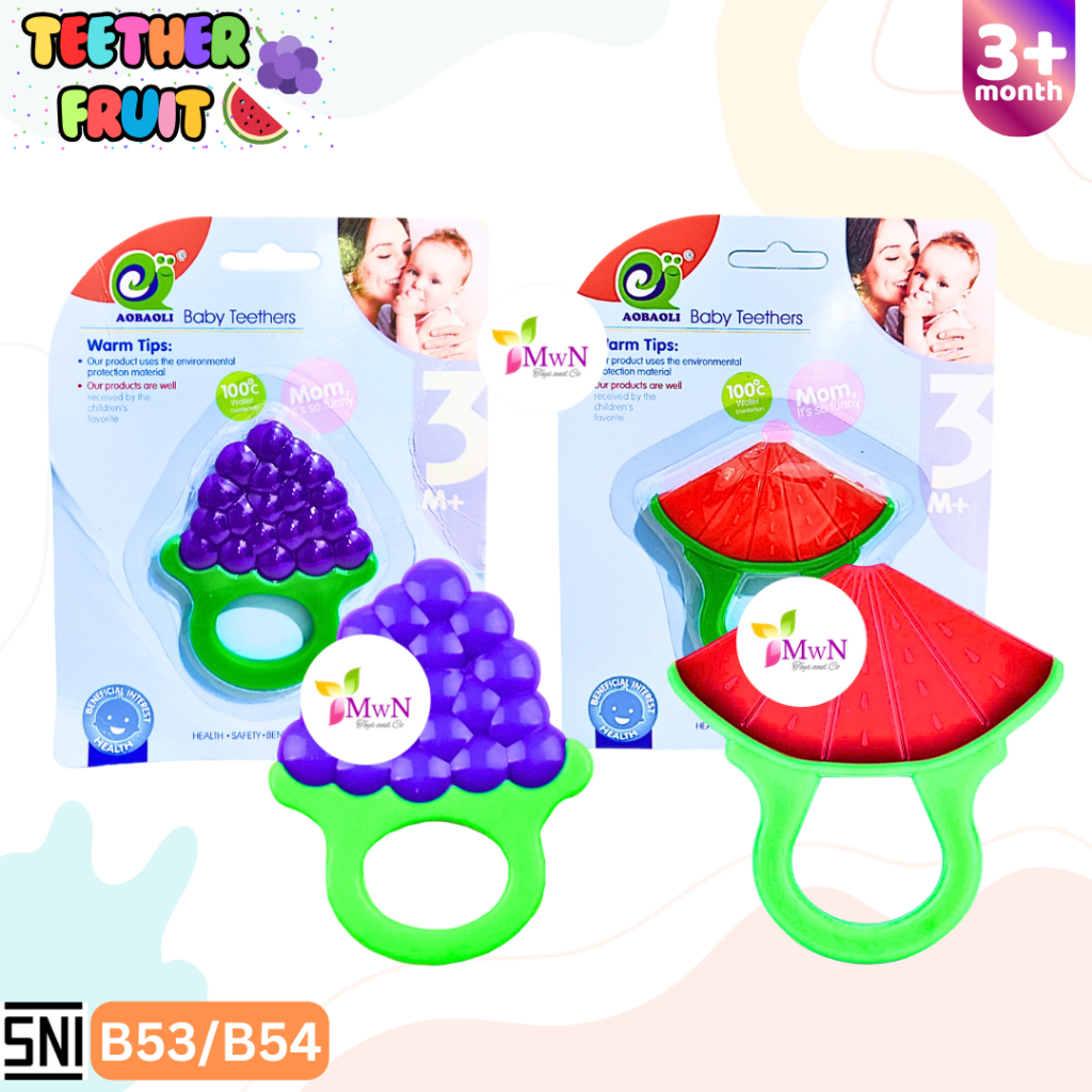 Jual MWN Mainan Gigitan bayi Water Teether Aobaoli Bentuk BUAH B53/B54 ...