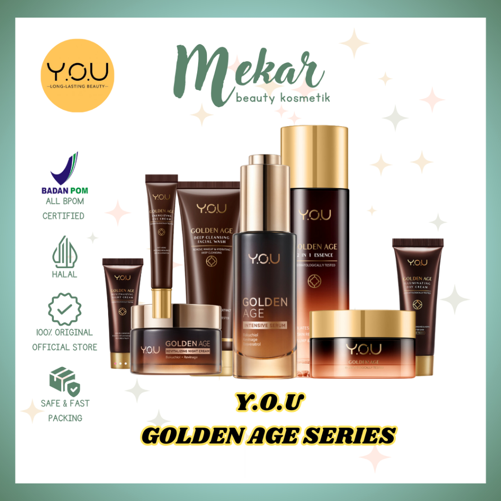 Jual YOU Golden Age Skincare Series | Facial Wash | 2 In 1 Essence ...
