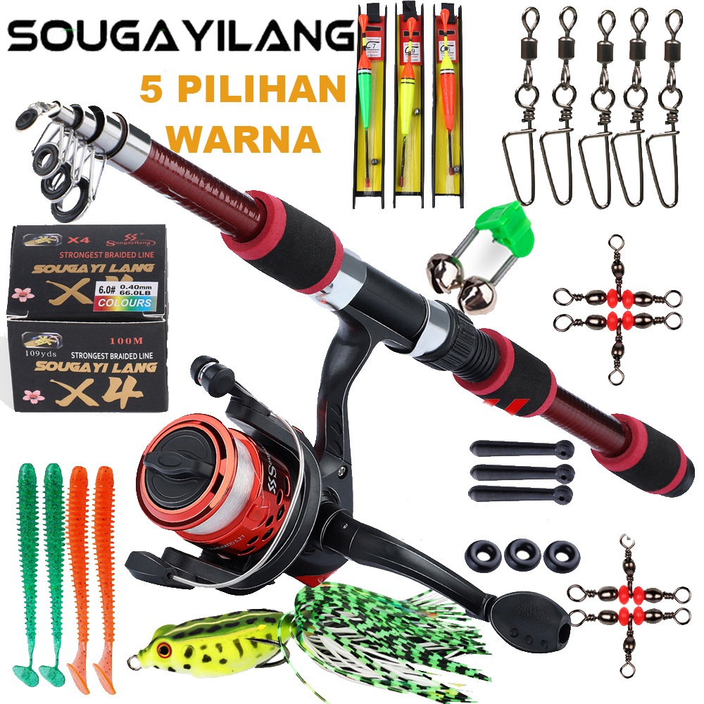 Jual Sougayilang 1.8M Joran Pancing Set 5.2:1 Gear Ratio Reel Pancing ...