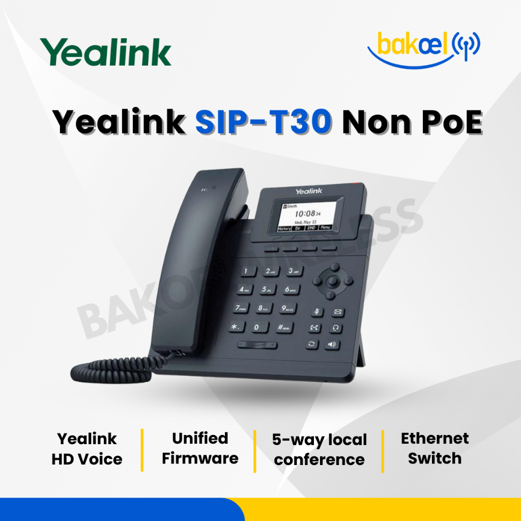 Jual Yealink SIP-T30 Entry Level IP Phone with 1 Line [No PoE Integrated] | Shopee Indonesia
