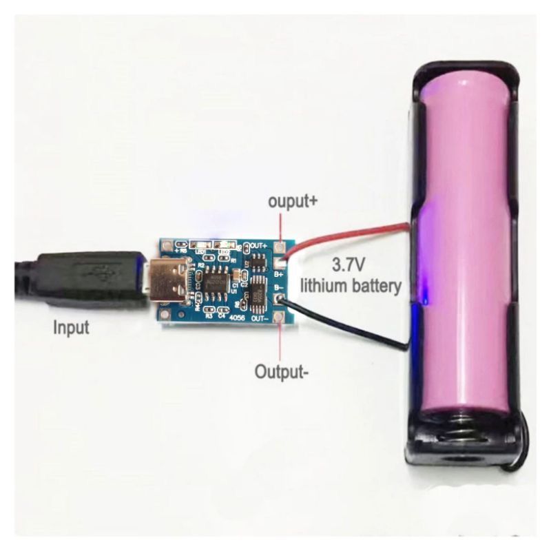 Jual Kit Modul Baterai 18650 TP4056 Power Board Charger Kit Modul 5V 1A ...