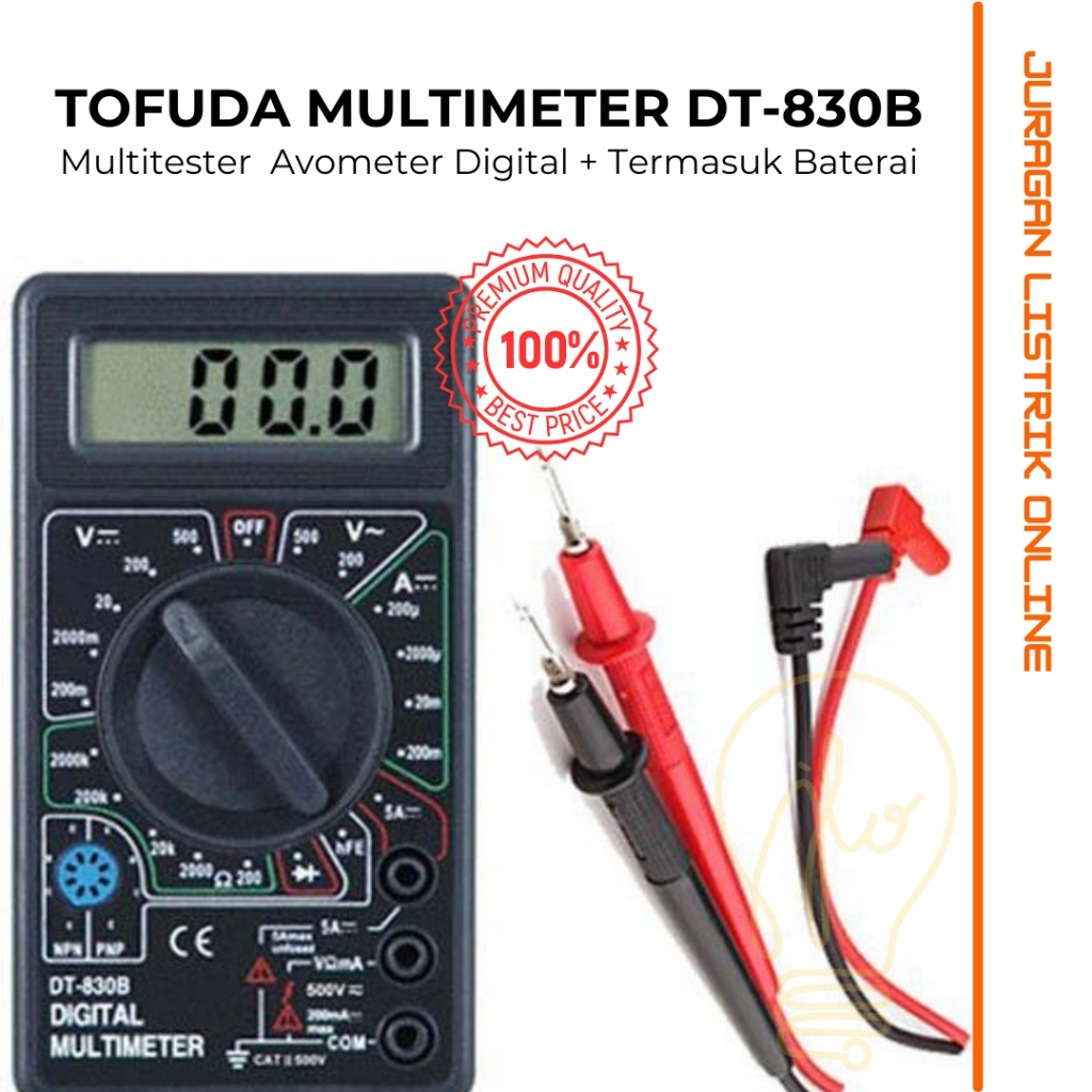 Jual Multimeter Digital / Multitester Digital DT830B Tofuda Model ...