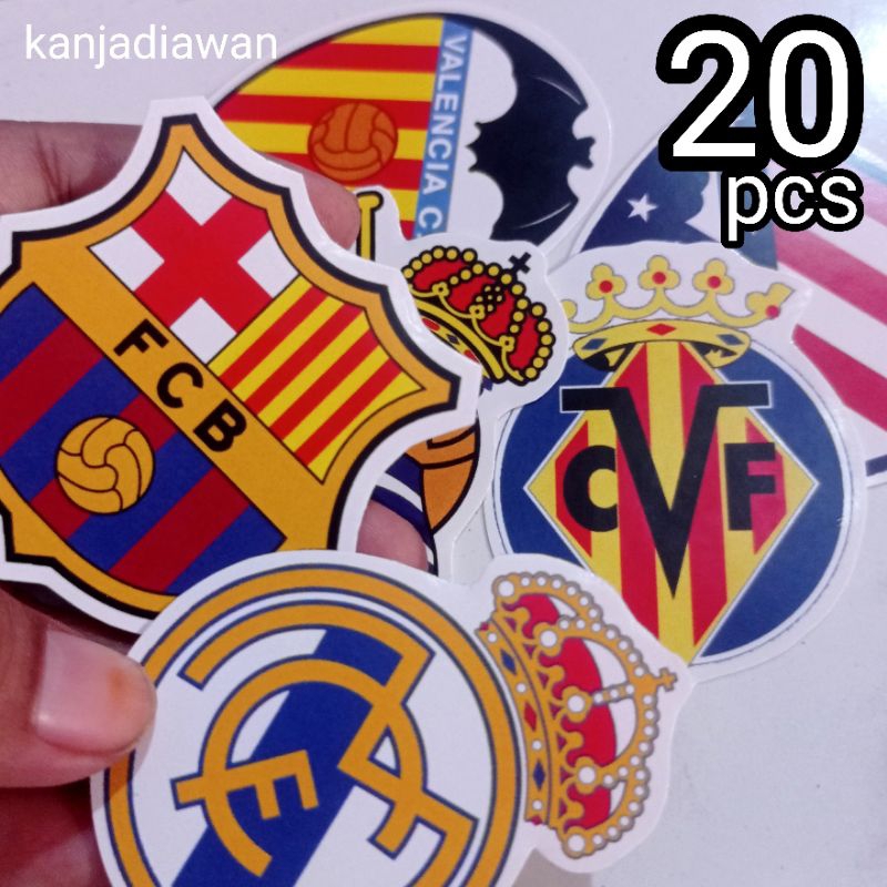 Jual Stiker Logo Sepak Bola La Liga Spanyol 20pc Stiker Logo Club ...