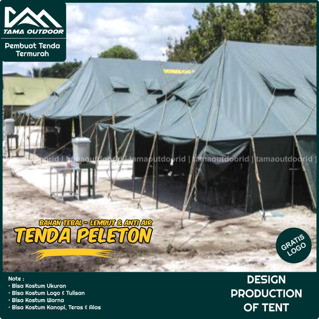 Jual Tenda Pleton Ukuran Besar 6M x14M - 40 Orang Perkemahan TNI ...