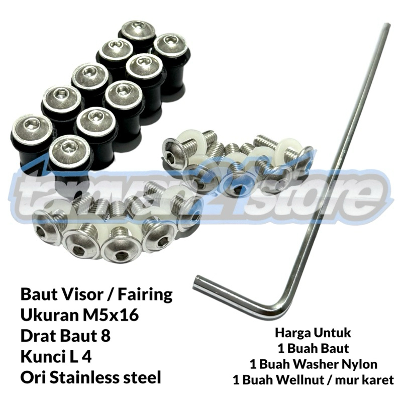 Jual MUR KARET BAUT VISOR WINDSHIELD FAIRING NINJA RR OLD NEW ZX25R ...