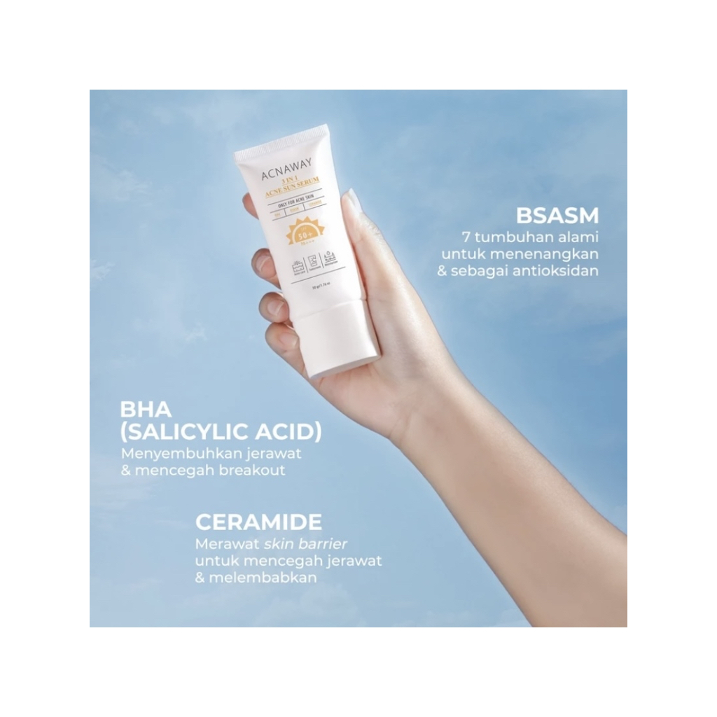 Jual ACNAWAY 3 in 1 Acne Sun Serum Sunscreen Serum with SPF 50+ PA ...