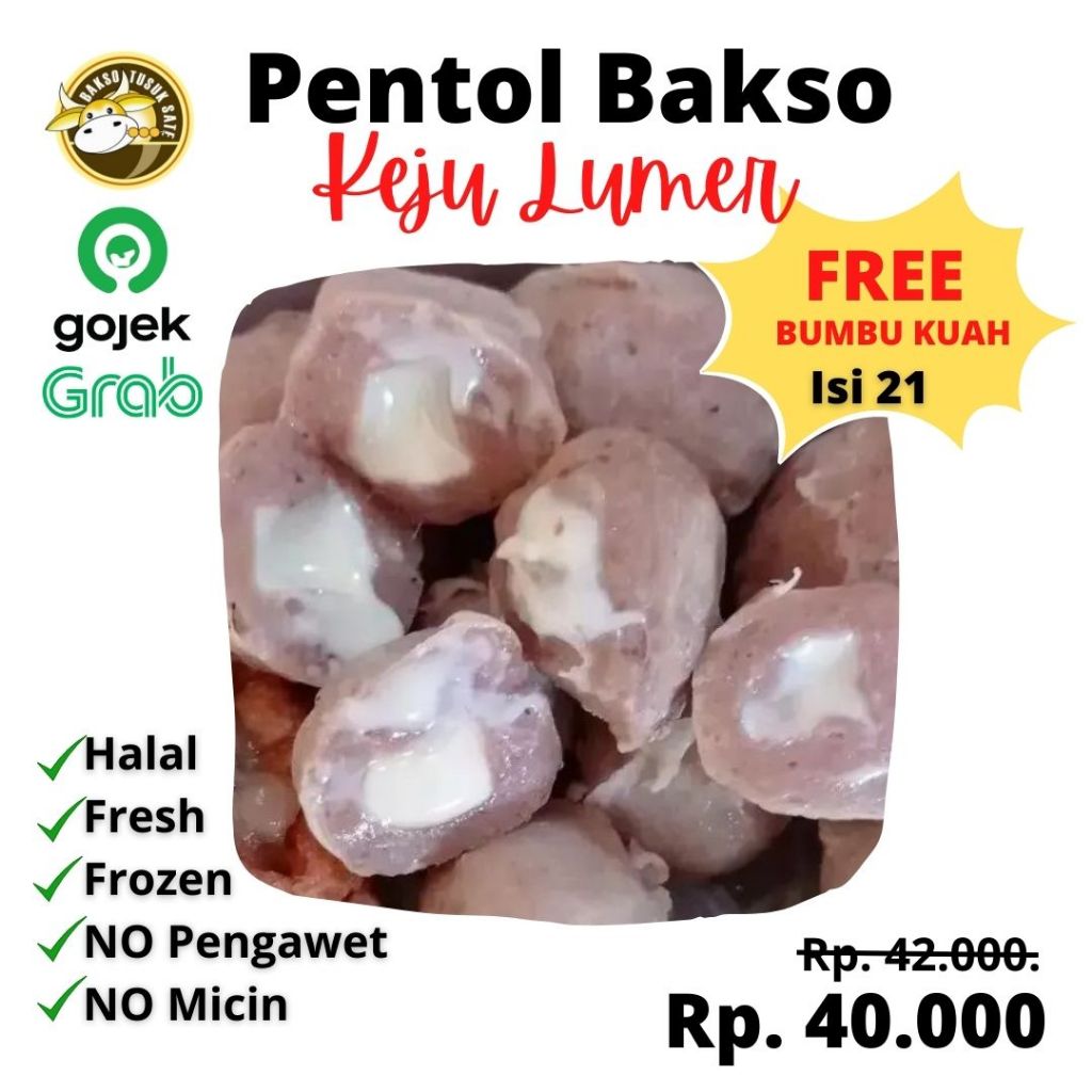 Jual Bakso Tusuk Sate* Keju Lumer Pentol Bakso Sapi Asli No Micin Isi ...