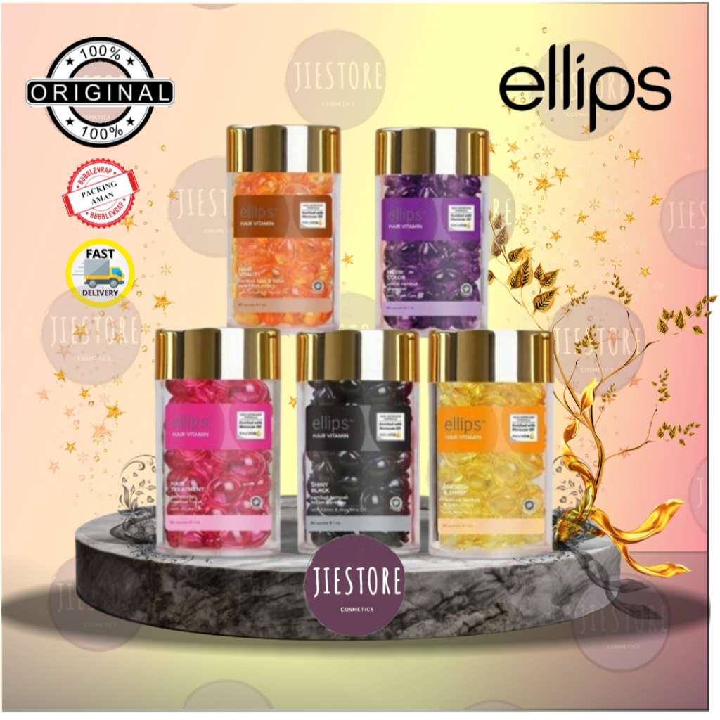 Jual Ellips Hair Vitamin (dengan Moroccan Oil) Kemasan Botol 50 kapsul ...