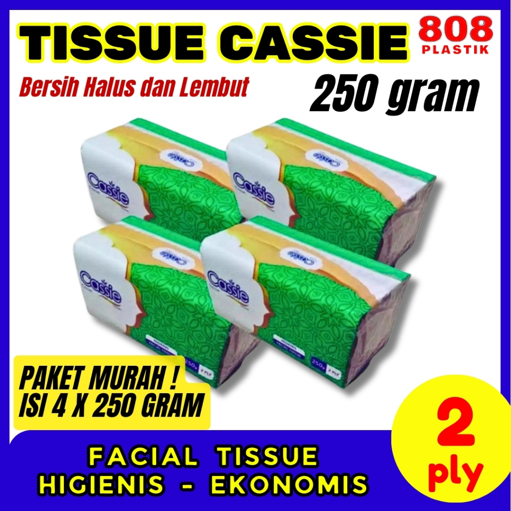 Jual [BUNDLE ISI 4] Tisu Wajah Cassie 250 Gram / Cassie Facial Tissue ...