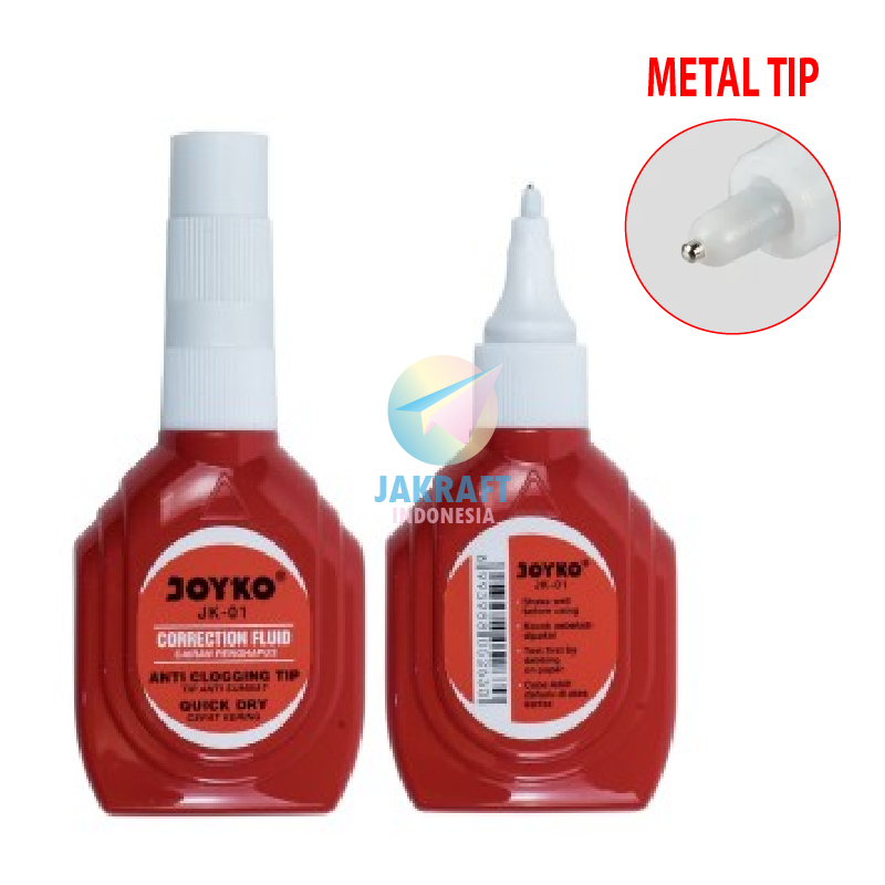 Jual (1 Pcs) Tipe-X Tipex Tip-Ex Cair Putih JOYKO JK-01 Merah Red ...