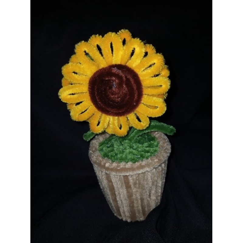 Jual POT BUNGA KAWAT BULU | POT PIPE CLEANER | SUNFLOWER (MATAHARI ...