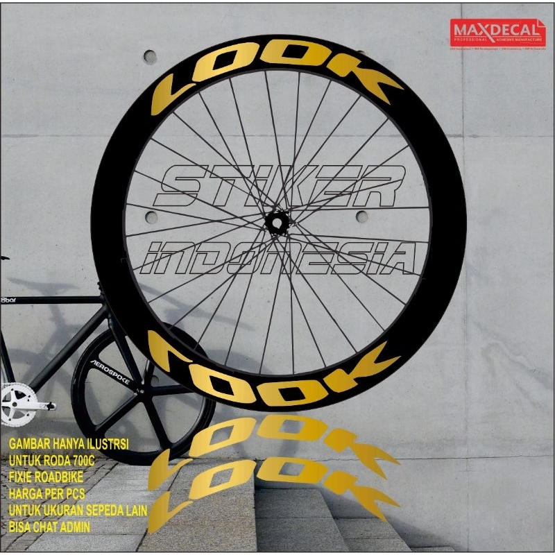 Jual stiker velg sticker rims sepeda fixie roadbike look gold | Shopee ...