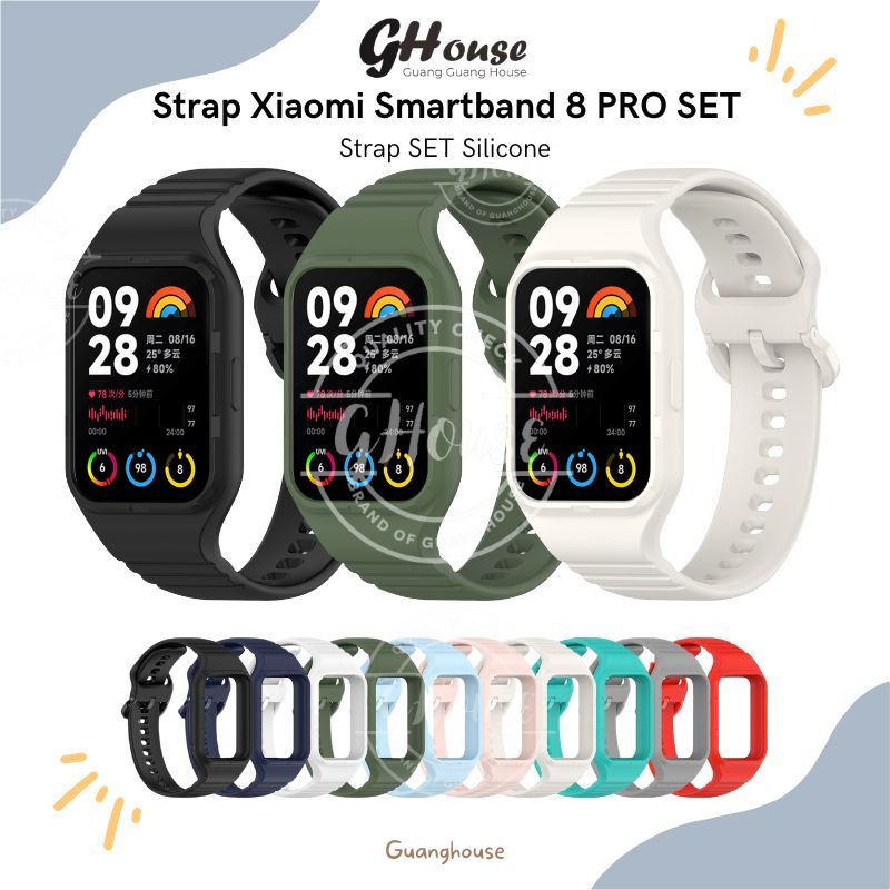 Jual Strap Smartband 8 PRO Set Silicone Tali Jam Strap Mi Band 8 PRO Bahan Silicone Full Set ...