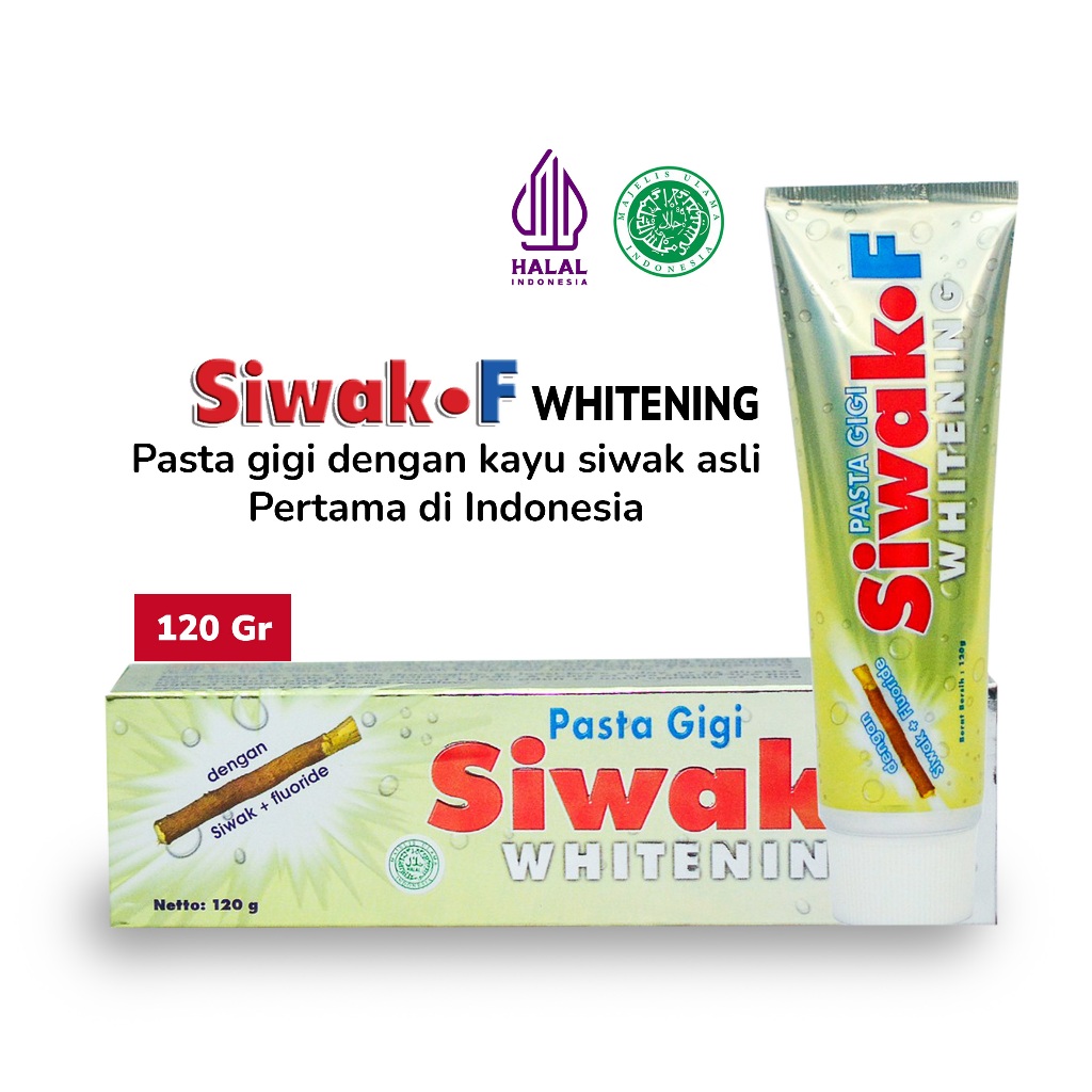 Jual Pasta Gigi Halal Siwak-F Whitening 120 Gr Dengan Kayu Siwak Asli ...