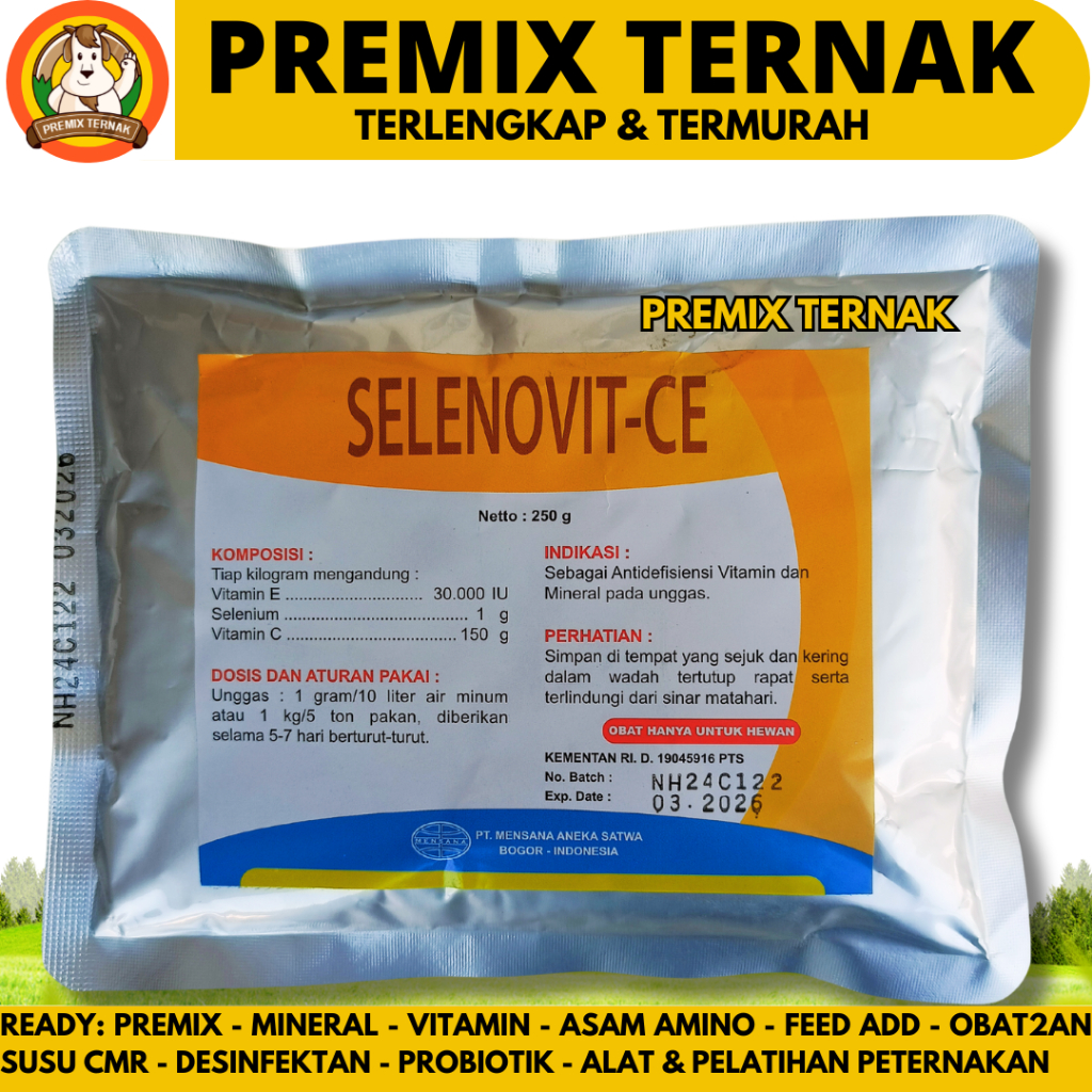 Jual SELENOVIT CE 250 gram - Vitamin Mineral Ayam Unggas Selenium Vit C ...