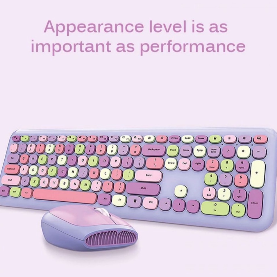 Jual Eksklusif Keyboard Wireless Mouse Bundle Set Mixed Sweet Colorful ...