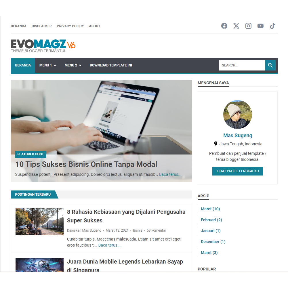 Jual Template Blogger Premium | Shopee Indonesia