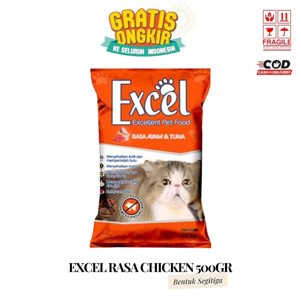 Jual Makanan Kucing EXCEL CHICKEN TUNA Kemasan 500GR | Shopee Indonesia