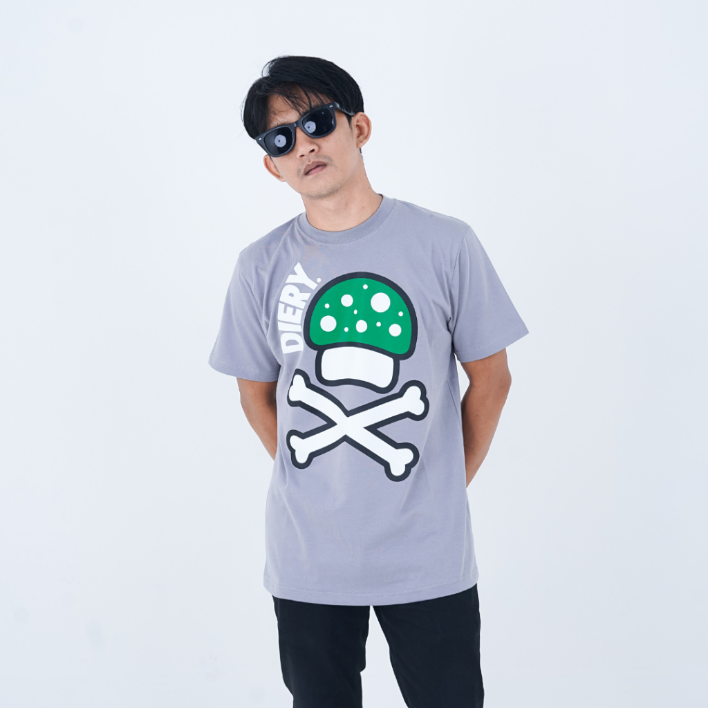 Jual DIERY LIMITED KAOS BASIC GREEN LOGO GREY | Shopee Indonesia