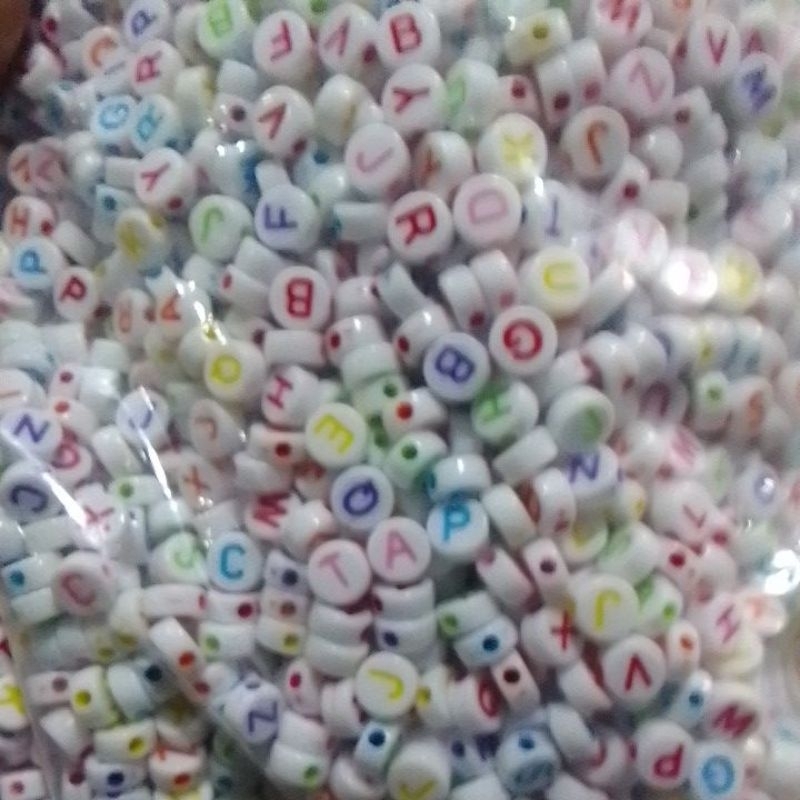 Jual MANIK BULAT PIPIH HURUF WARNA 1 PON AW | Shopee Indonesia