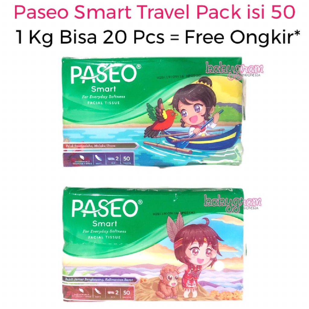 Jual Tissue Paseo Smart Travel pack 1pack Isi 50 Lbr | Shopee Indonesia