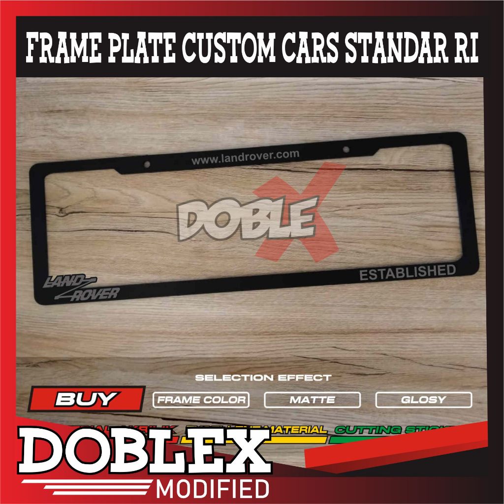 Jual FRAME PLAT CUSTOM STANDARD RI LAND ROVER ESTAB LISHED | Shopee ...
