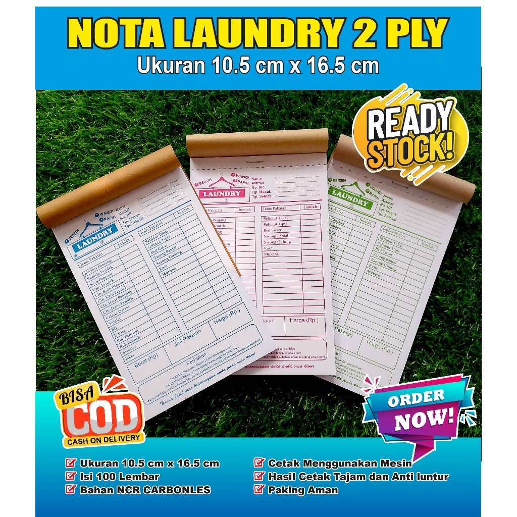 Jual 100 Lembar Nota Laundry 2 Ply / Nota 2 Rangkap | Shopee Indonesia