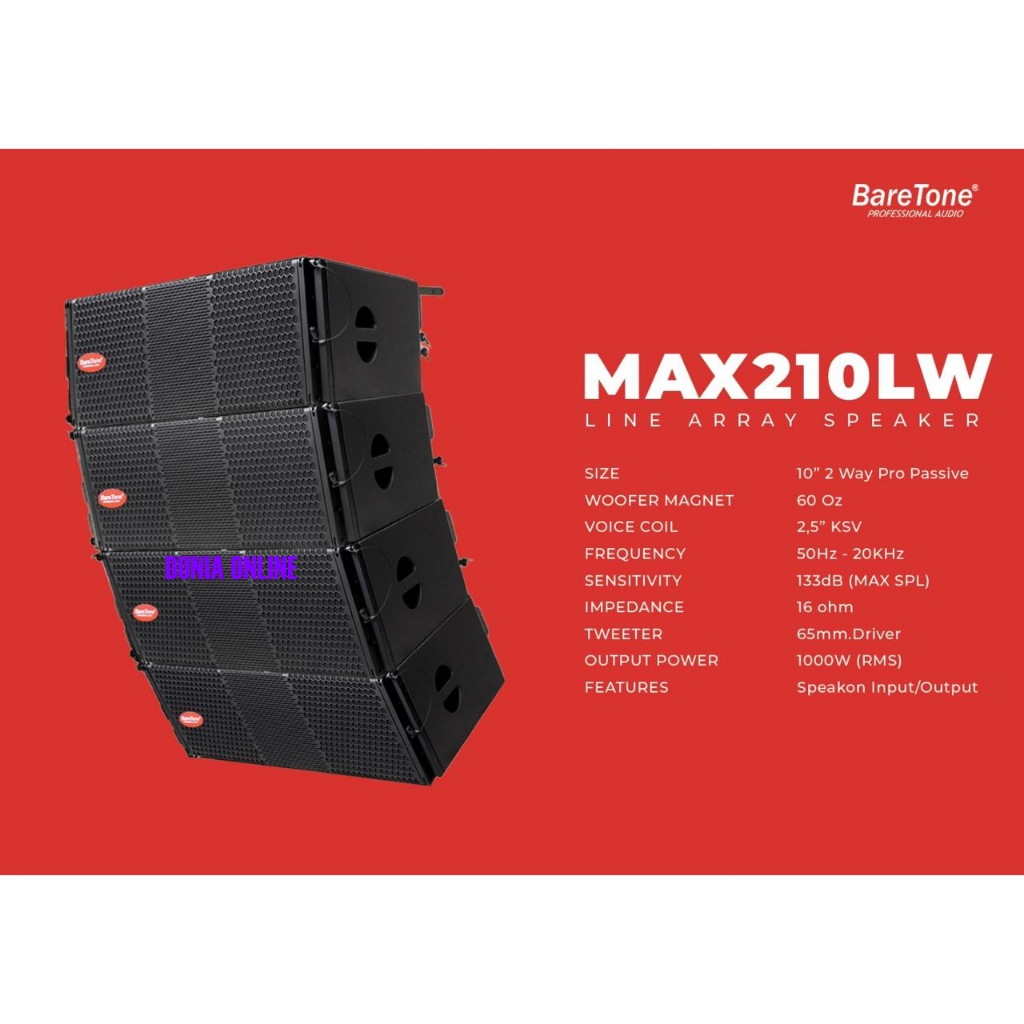 Jual SPEAKER LINE ARRAY 10INCH 2 WAY PRO PASSIVE BARETONE MAX210LW MAX ...