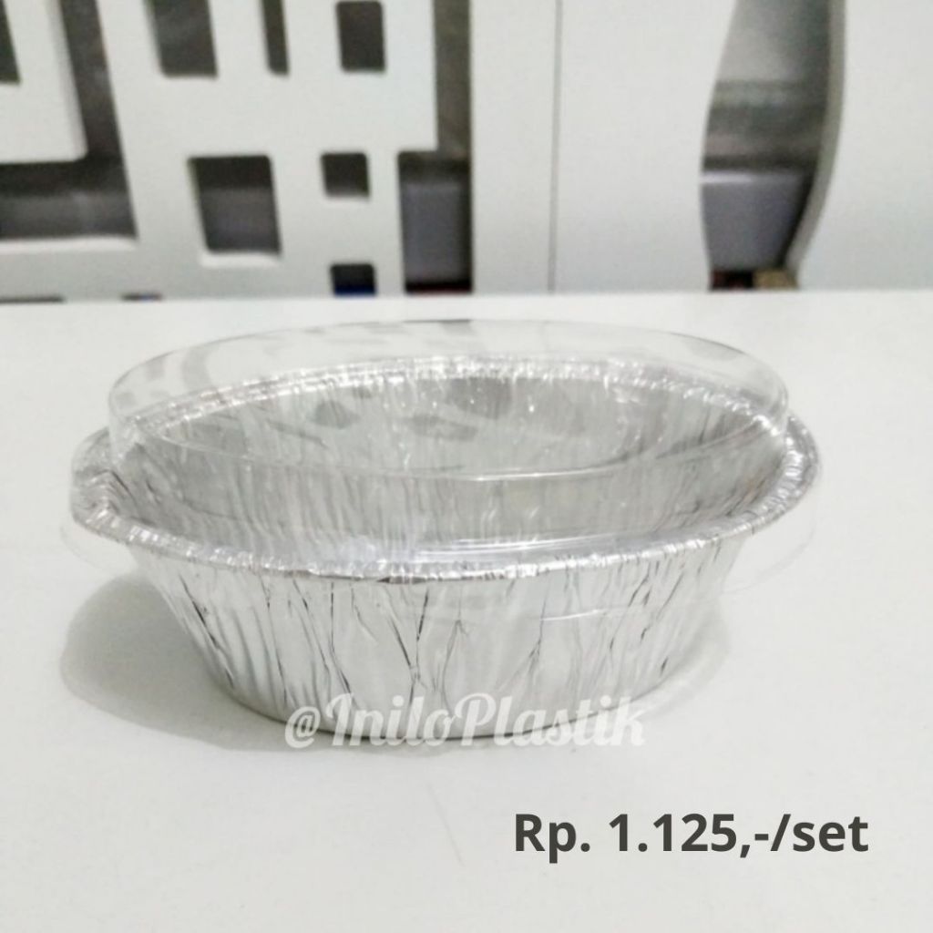 Jual Alumunium Foil Tray OX-1225/ Aluminium OX-1225 Oval + Tutup | Shopee Indonesia
