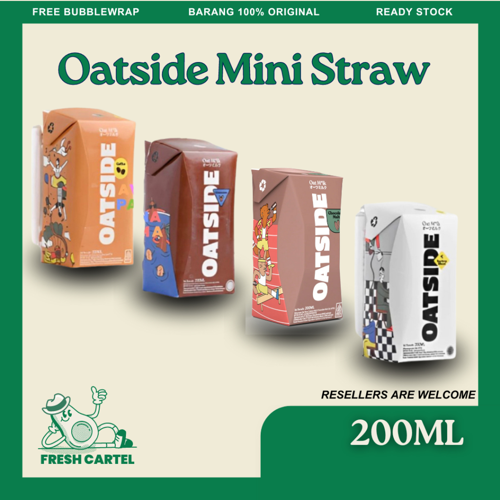 Jual OATSIDE Mini Straw Oat Milk 200ml (Kemasan Sedotan) | Susu Oat ...