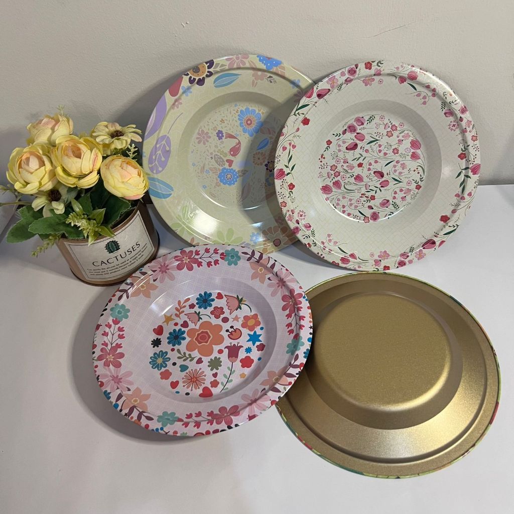 Jual Piring Seng Motif Vintage 20cm 22cm/ Piring Enamel/Piring kaleng ...