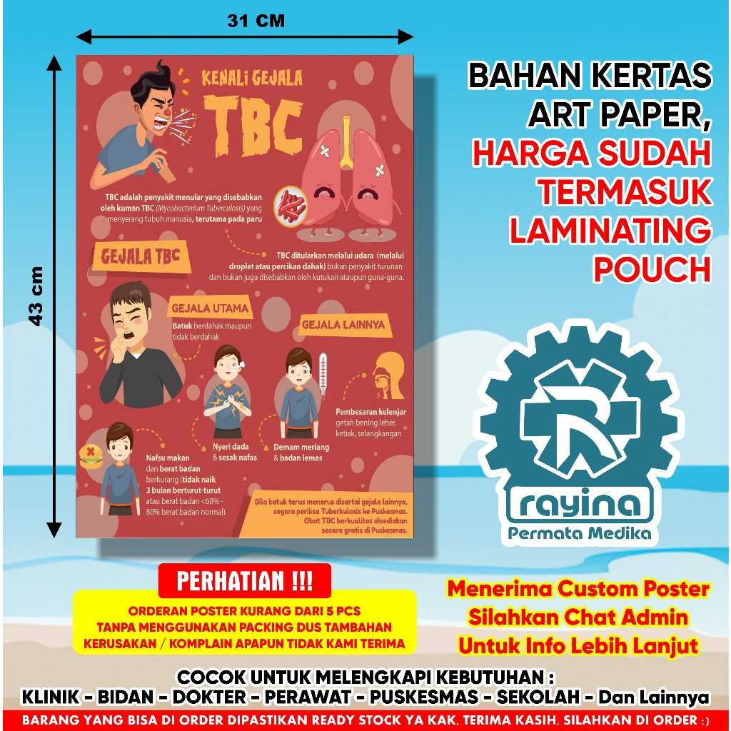 Jual Poster Kesehatan Kenali Gejala TBC | Shopee Indonesia