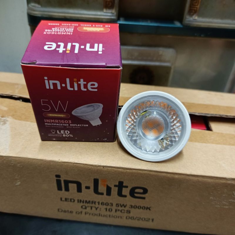 Jual Led MR16 220-240v 5watt 3000K cahaya kuning/warm white Inlite ...