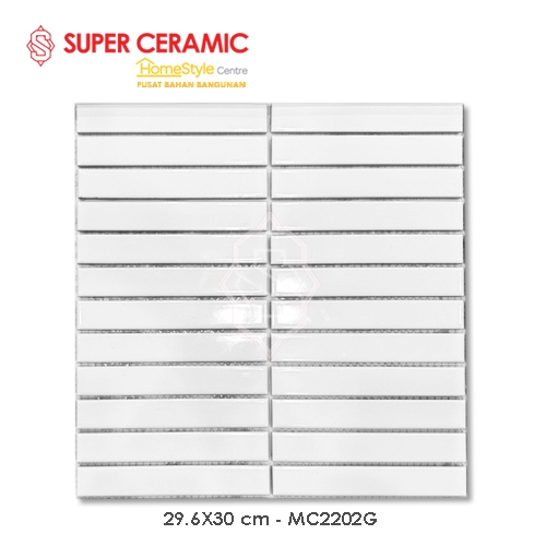 Jual 29x30 Mosaic Tile - Persegi Panjang Pottery Long Stripe White ...