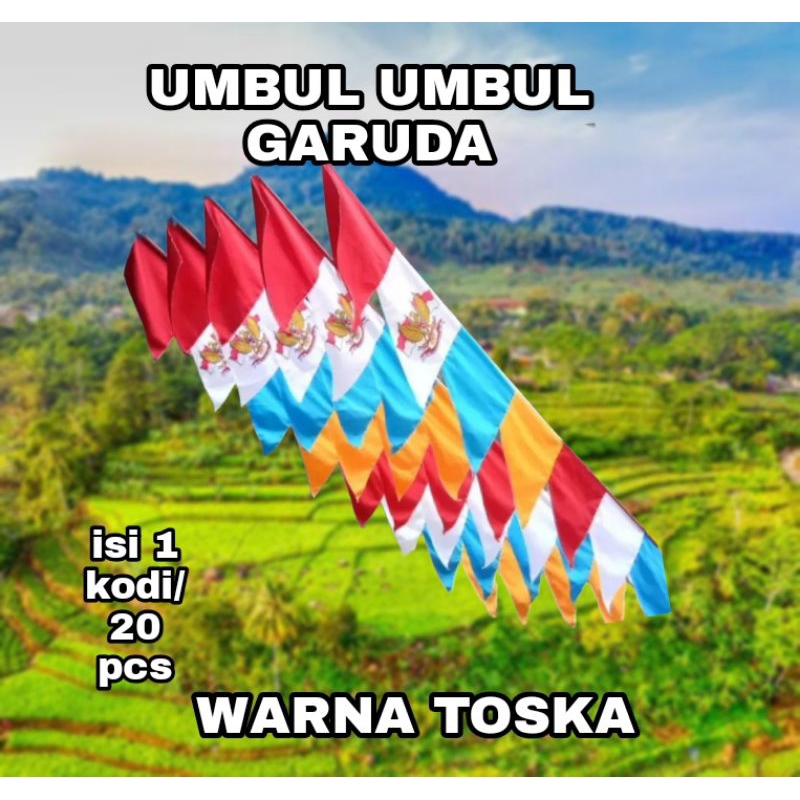 Jual Bendera Umbul Umbul Garuda Warna Toska isi 1 Kodi / 20 Pcs | Shopee Indonesia