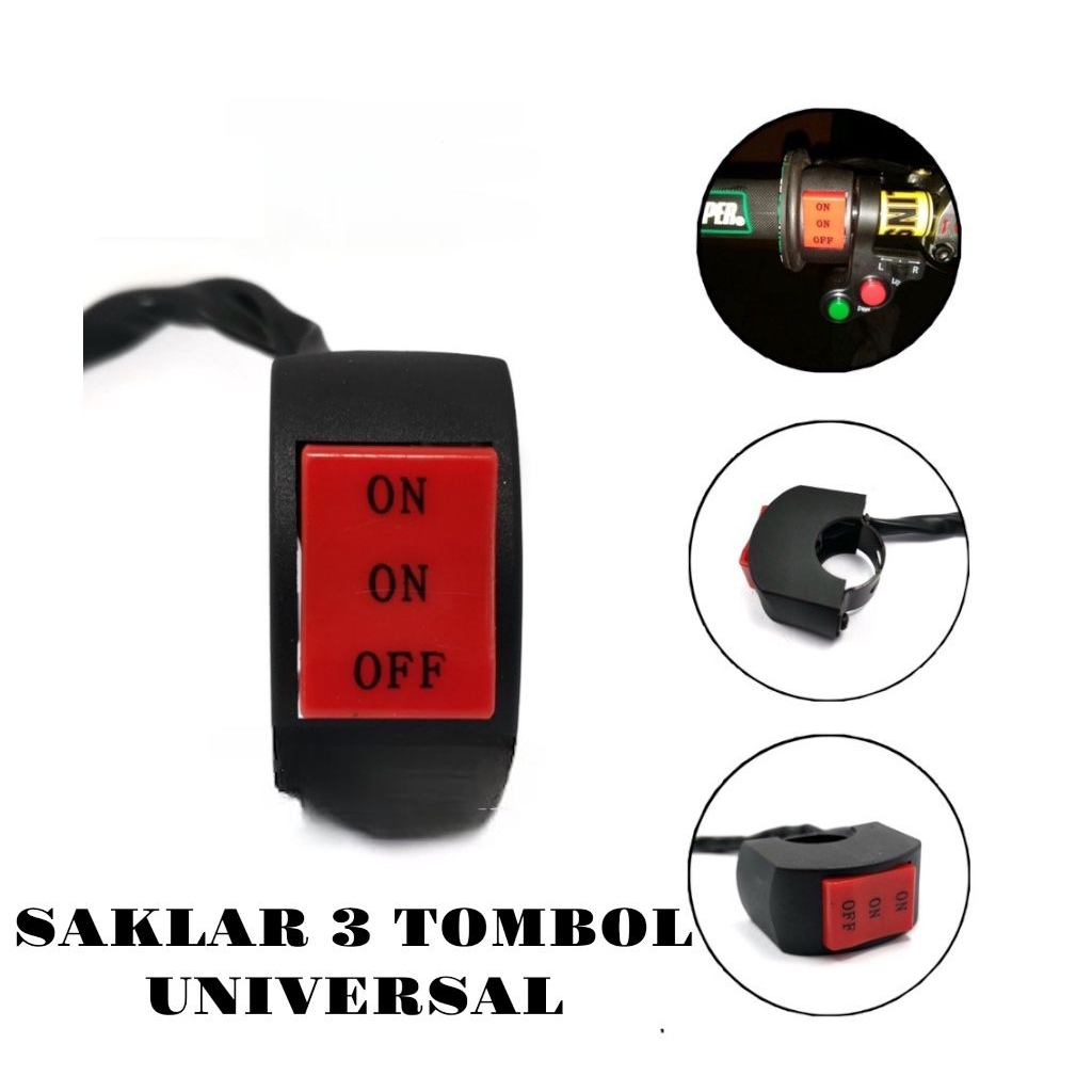 Jual Saklar on on off 3mode multi fungsi 3 mode universal saklar on on ...
