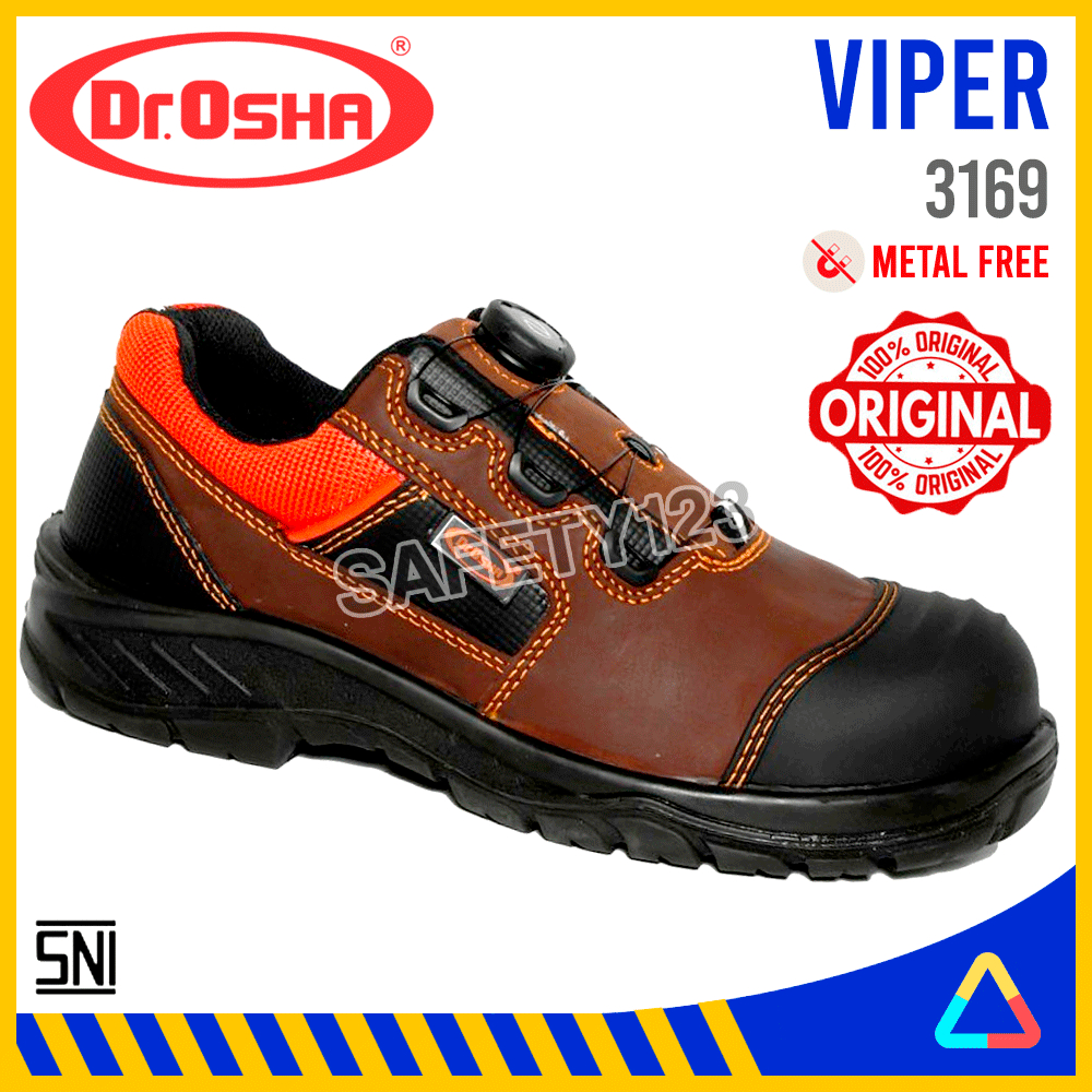 Jual Dr OSHA 3169 Viper Brown Sepatu Safety Shoes Low Coklat Composite ...