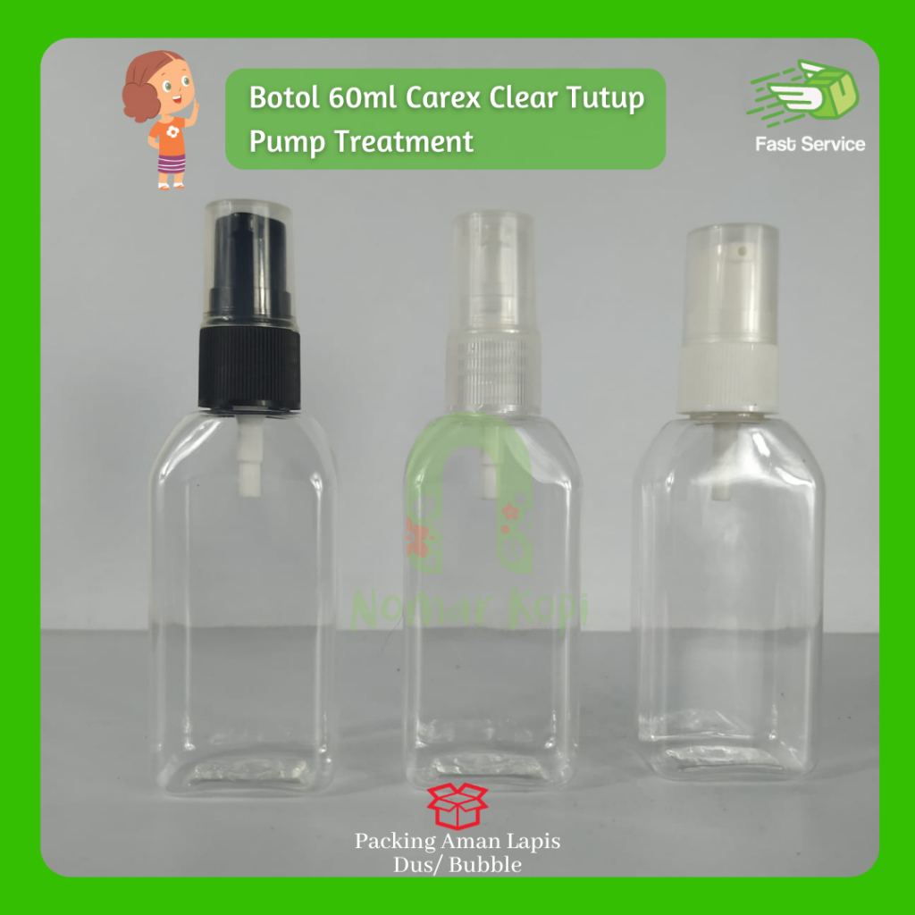 Jual Botol 60ml Carex Clear Tutup Spray, Fliptop, Pump treatment ...